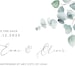 Eucalyptus Calligraphy Save the Date Canva Template | 7 X 5 | Instant ...