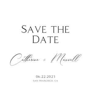 Modern Calligraphy Save the Date Canva Editable Template | 7 X 5 ...