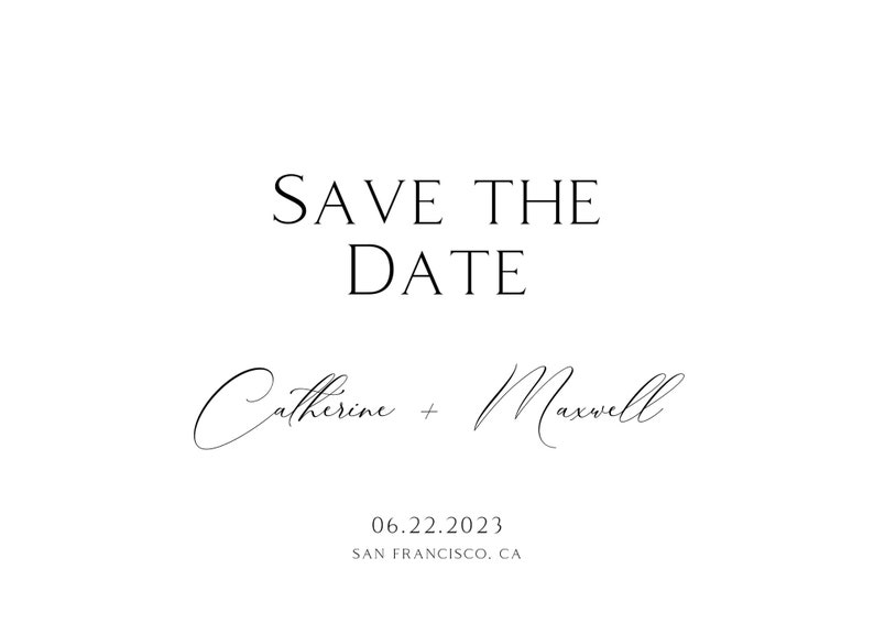 Modern Calligraphy Save the Date Canva Editable Template | 7 X 5 ...