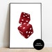 Dice Wall Art, Dice Print, Dice Poster Retro Dice Roll, Dice Quirky ...