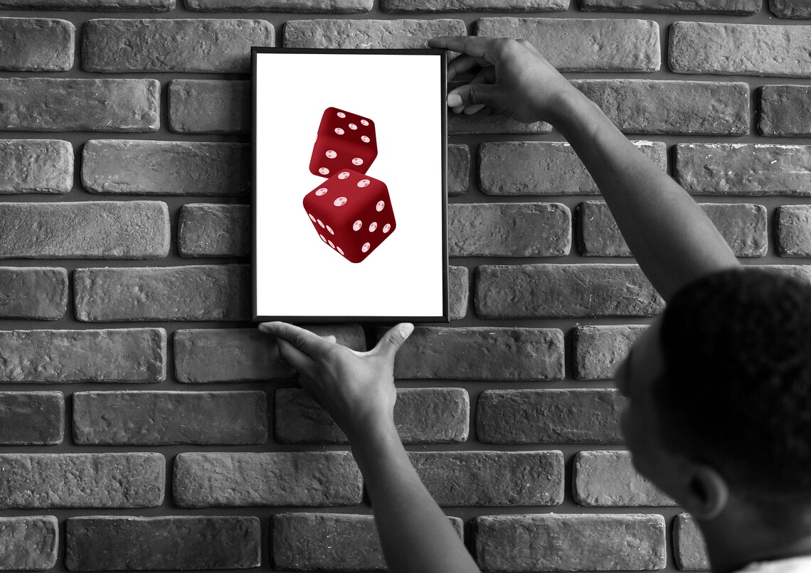 Dice Wall Art, Dice Print, Dice Poster Retro Dice Roll, Dice Quirky ...