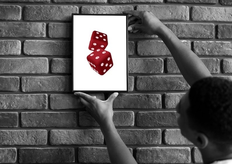 Dice Wall Art, Dice Print, Dice Poster Retro Dice Roll, Dice Quirky ...
