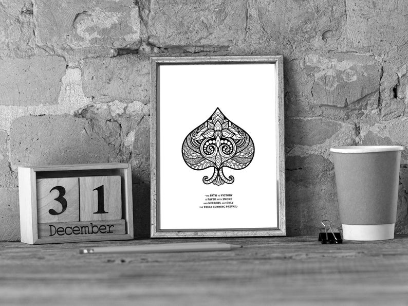 Spade Wall Art, Playing Cards Wall Art, Playing Cards Wall Art Print ...