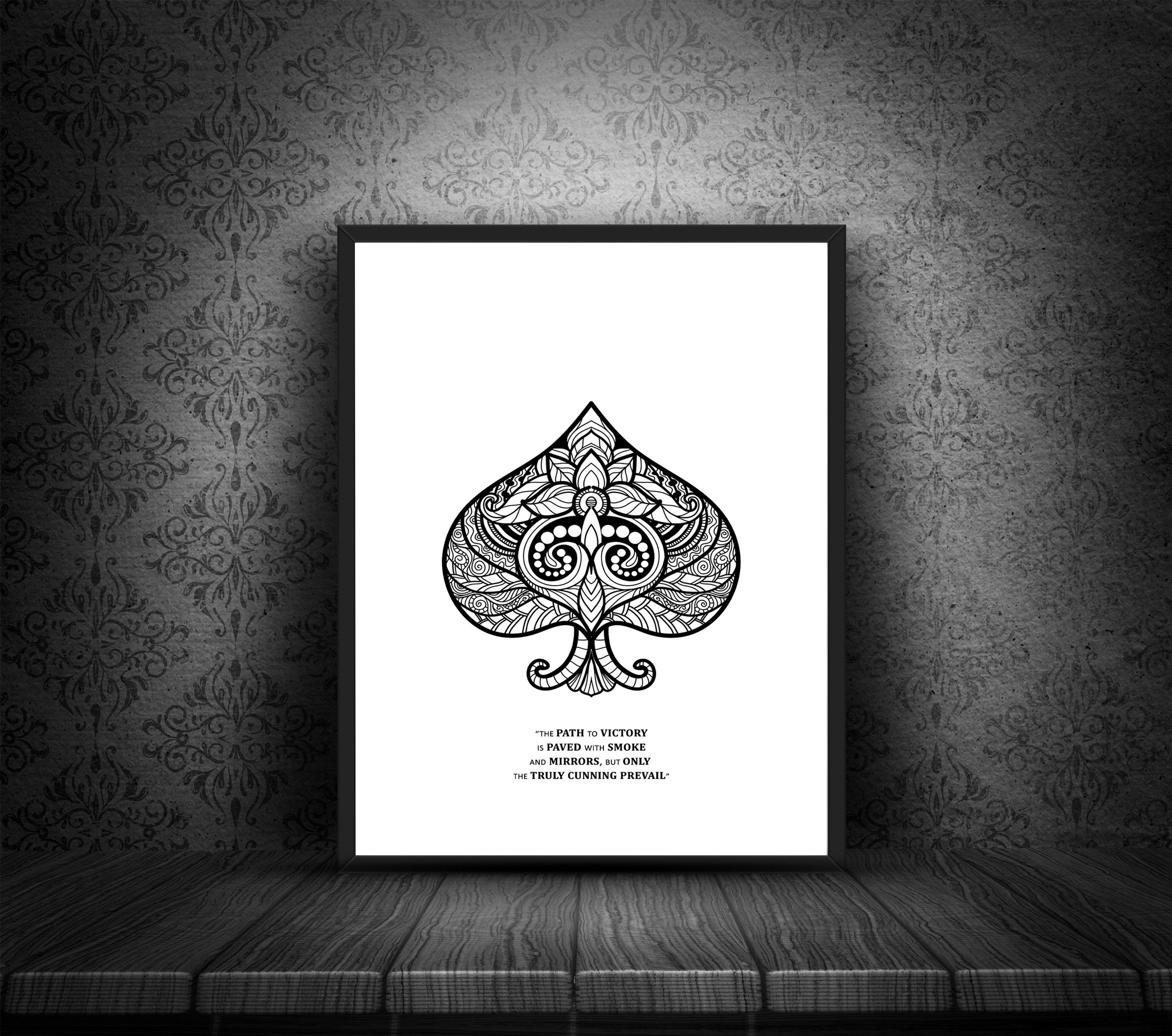 Spade Wall Art, Playing Cards Wall Art, Playing Cards Wall Art Print ...