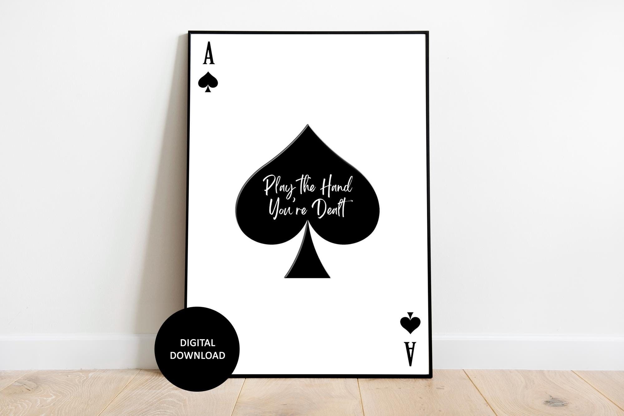 Ace of Spades Wall Art, Spade Wall Art, Ace of Spades Poster Playing ...