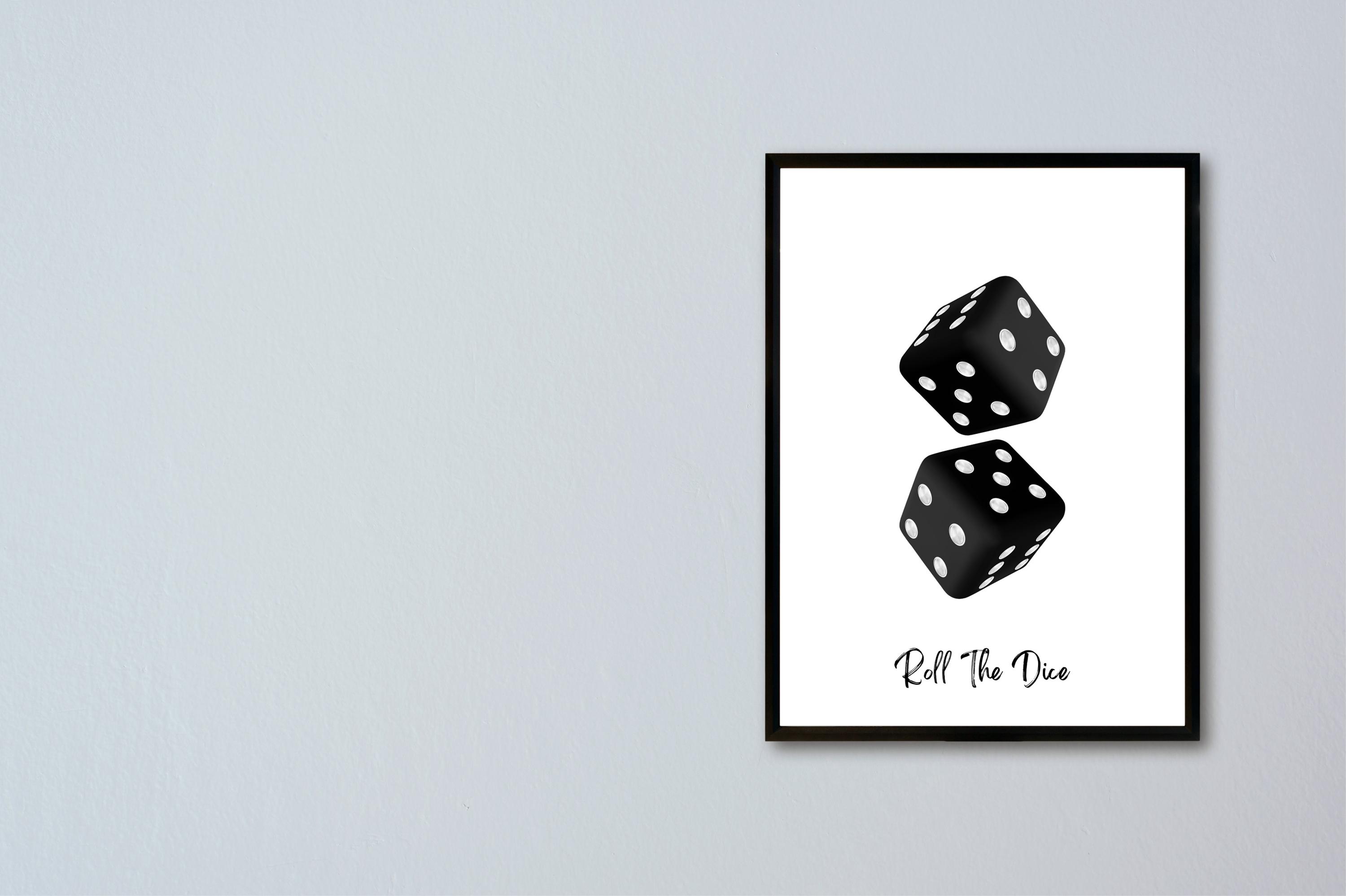 Dice Wall Art, Dice Print, Dice Poster Retro Dice Roll, Dice Quirky ...