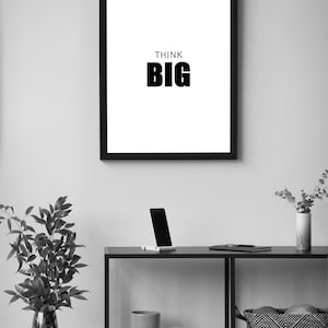 Think Big Wall Art, Living Room Wall Art, Motivational Art, Office ...
