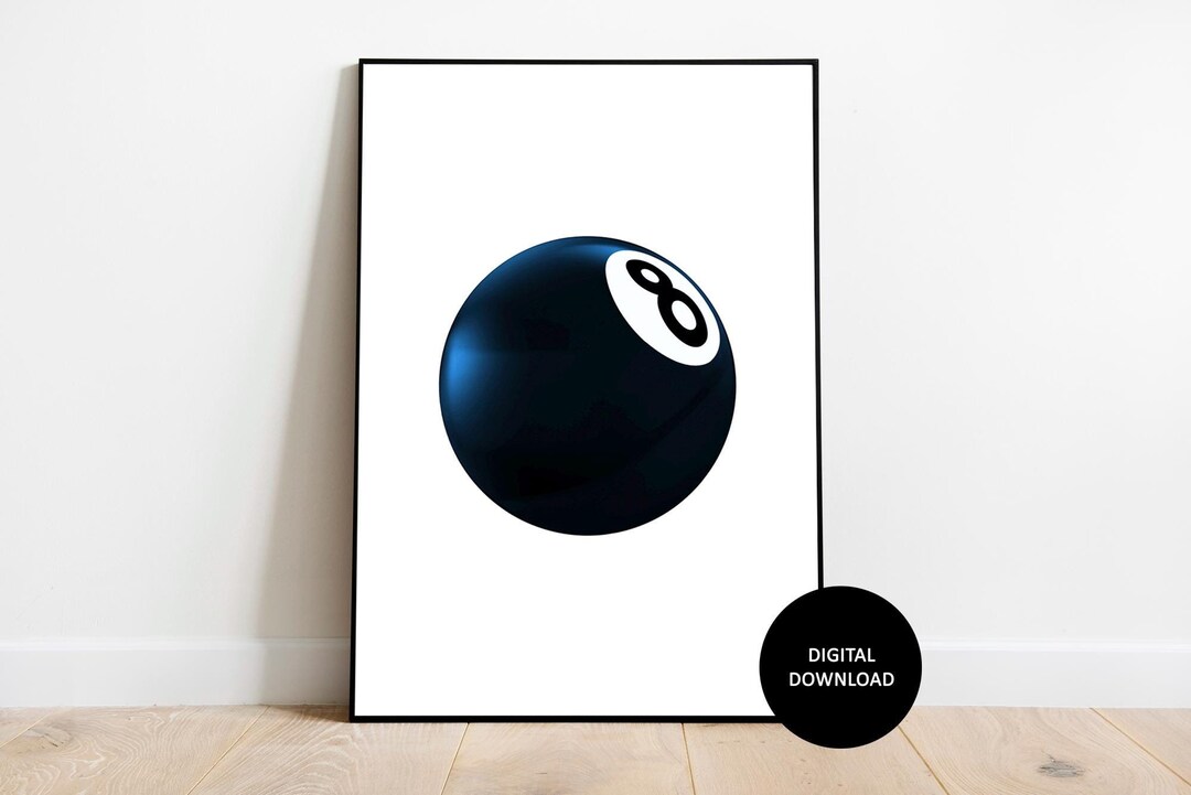 Retro 8 Ball Print: Lucky Pool Ball Wall Art (digital Download) - Etsy