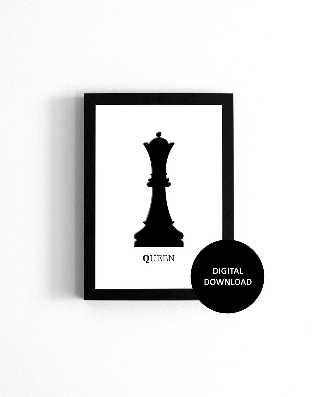 Queen Chess Piece Poster: Minimalist Wall Art (digital Download) - Etsy