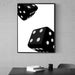 Dice Wall Art, Dice Print, Dice Poster Retro Dice Roll, Dice Quirky ...