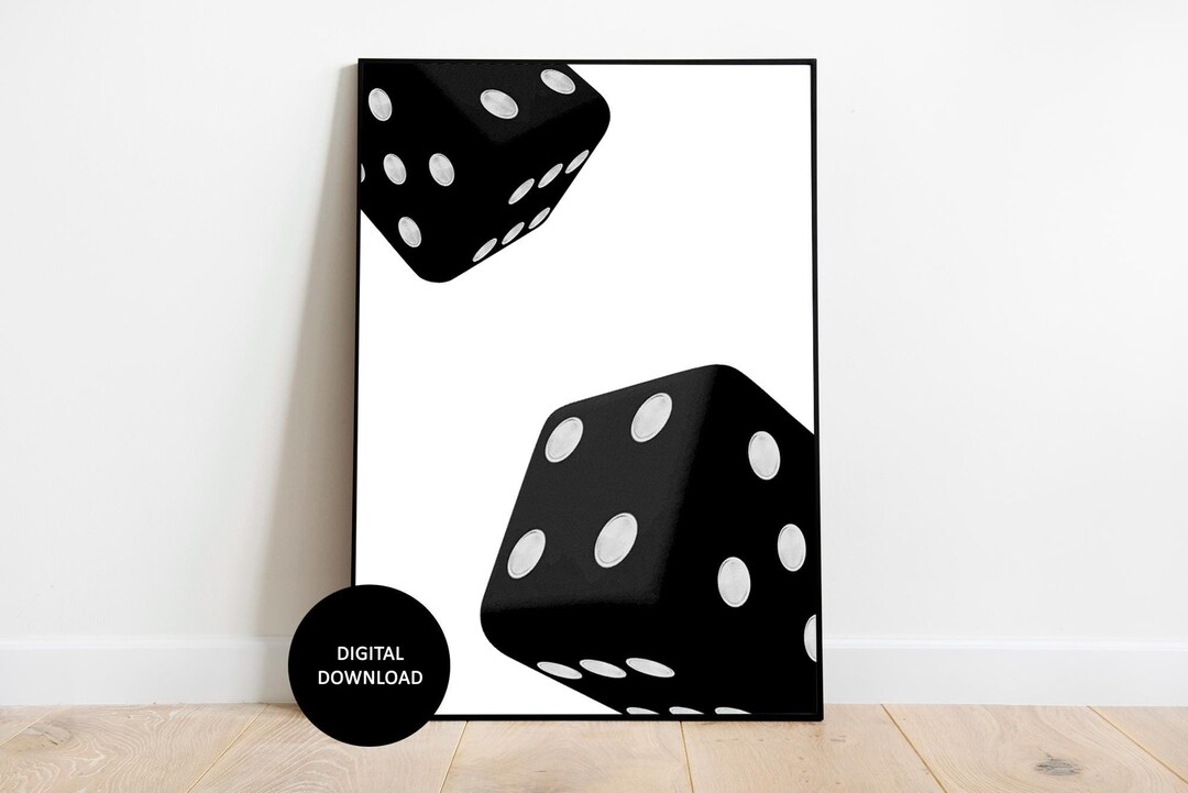 Dice Wall Art, Dice Print, Dice Poster Retro Dice Roll, Dice Quirky ...