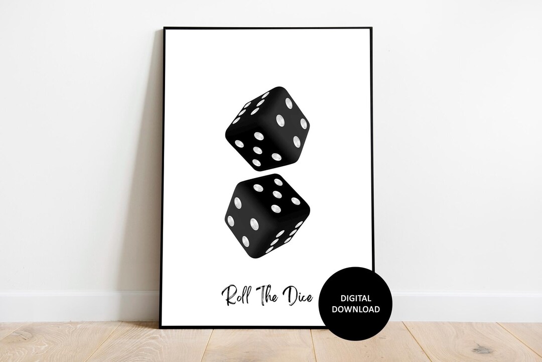 Dice Wall Art, Dice Print, Dice Poster Retro Dice Roll, Dice Quirky ...