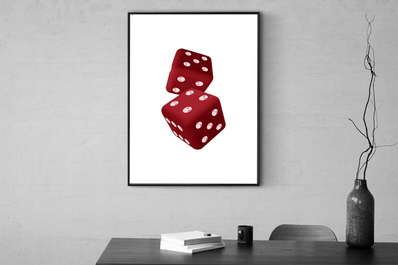 Dice Wall Art, Dice Print, Dice Poster Retro Dice Roll, Dice Quirky ...