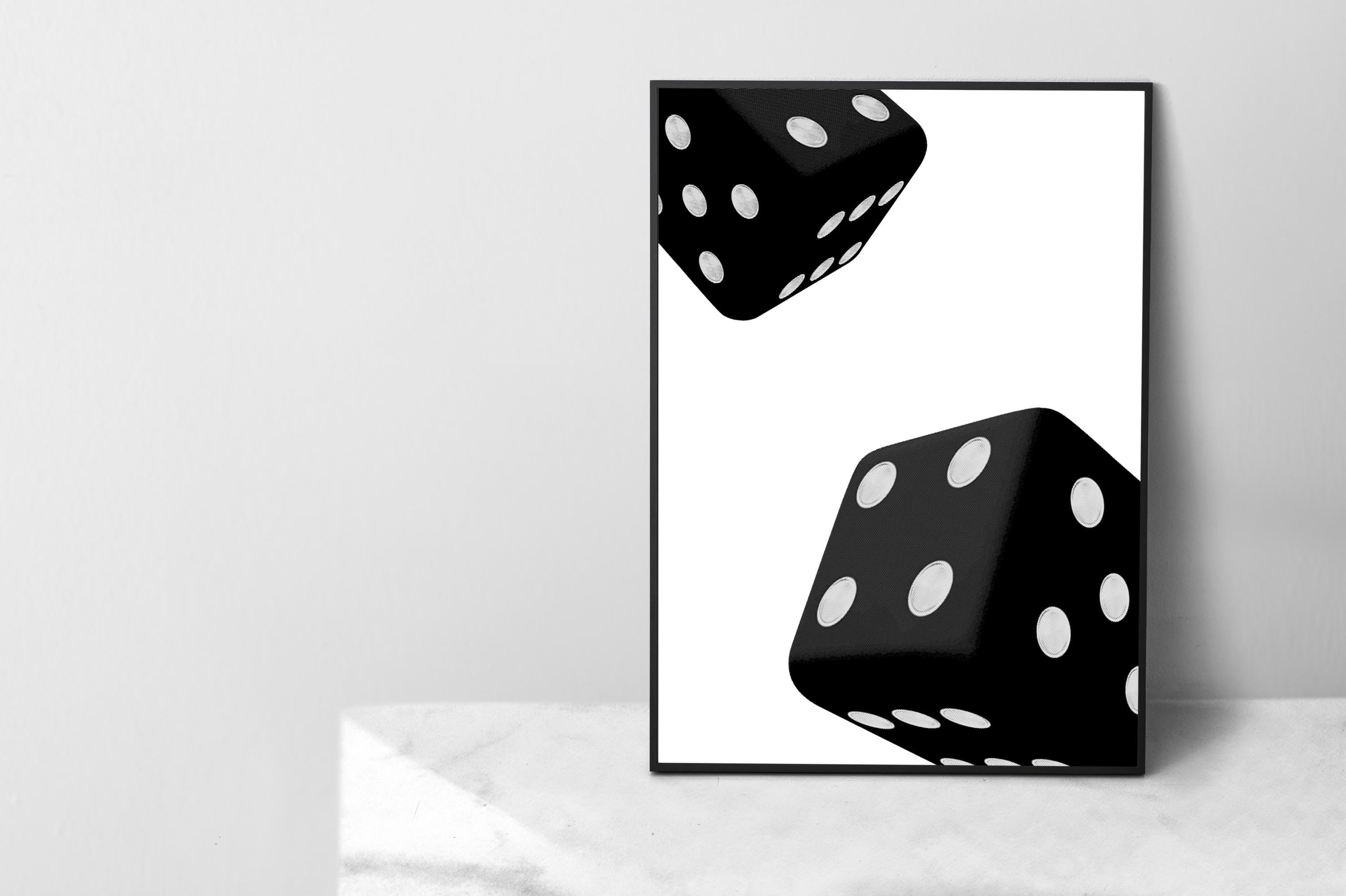 Dice Wall Art, Dice Print, Dice Poster Retro Dice Roll, Dice Quirky ...