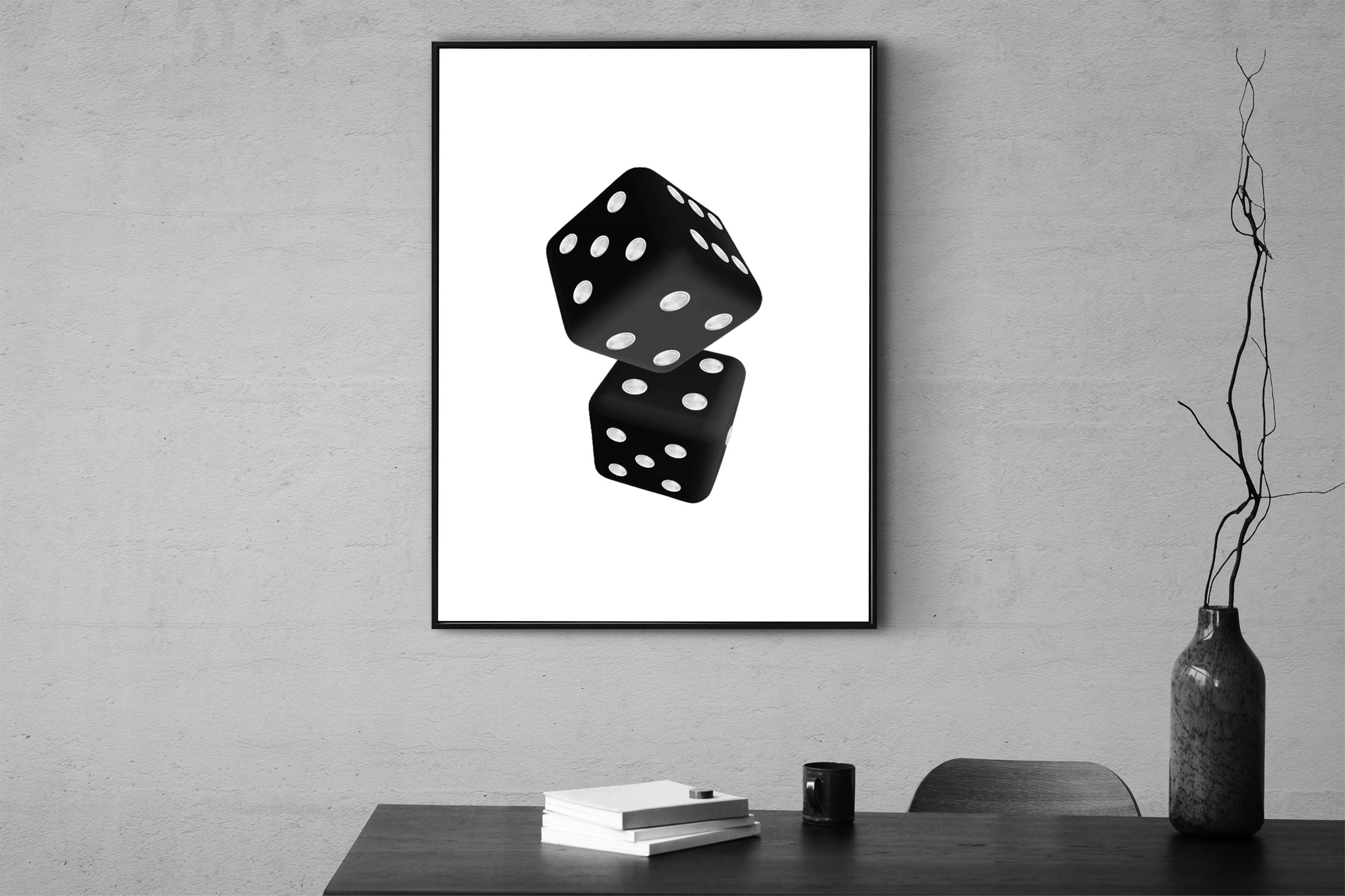 Dice Wall Art, Dice Print, Dice Poster Retro Dice Roll, Dice Quirky ...