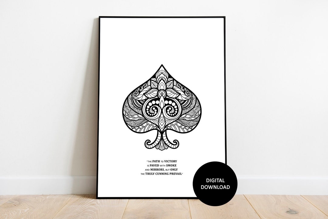 Spade Wall Art, Playing Cards Wall Art, Playing Cards Wall Art Print ...