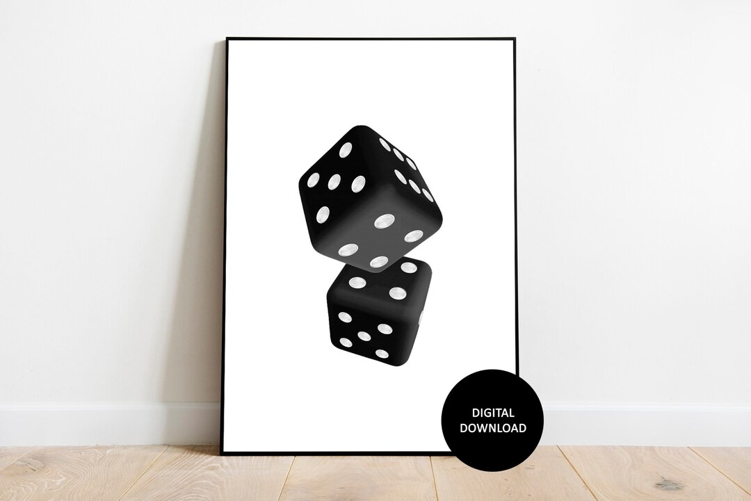 Dice Wall Art, Dice Print, Dice Poster Retro Dice Roll, Dice Quirky ...