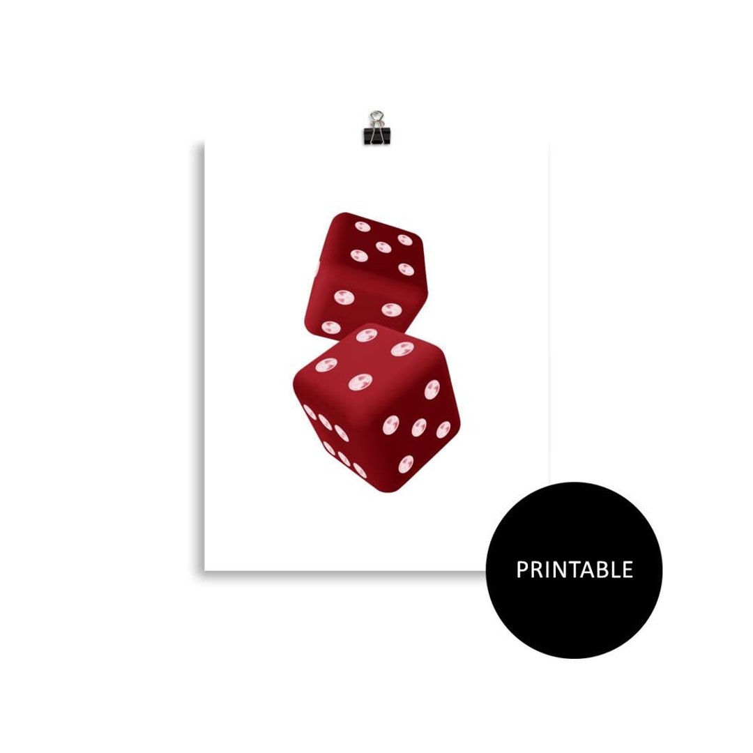 Dice Print, Dice Poster Retro Dice Roll, Dice Quirky Poster, Vintage ...