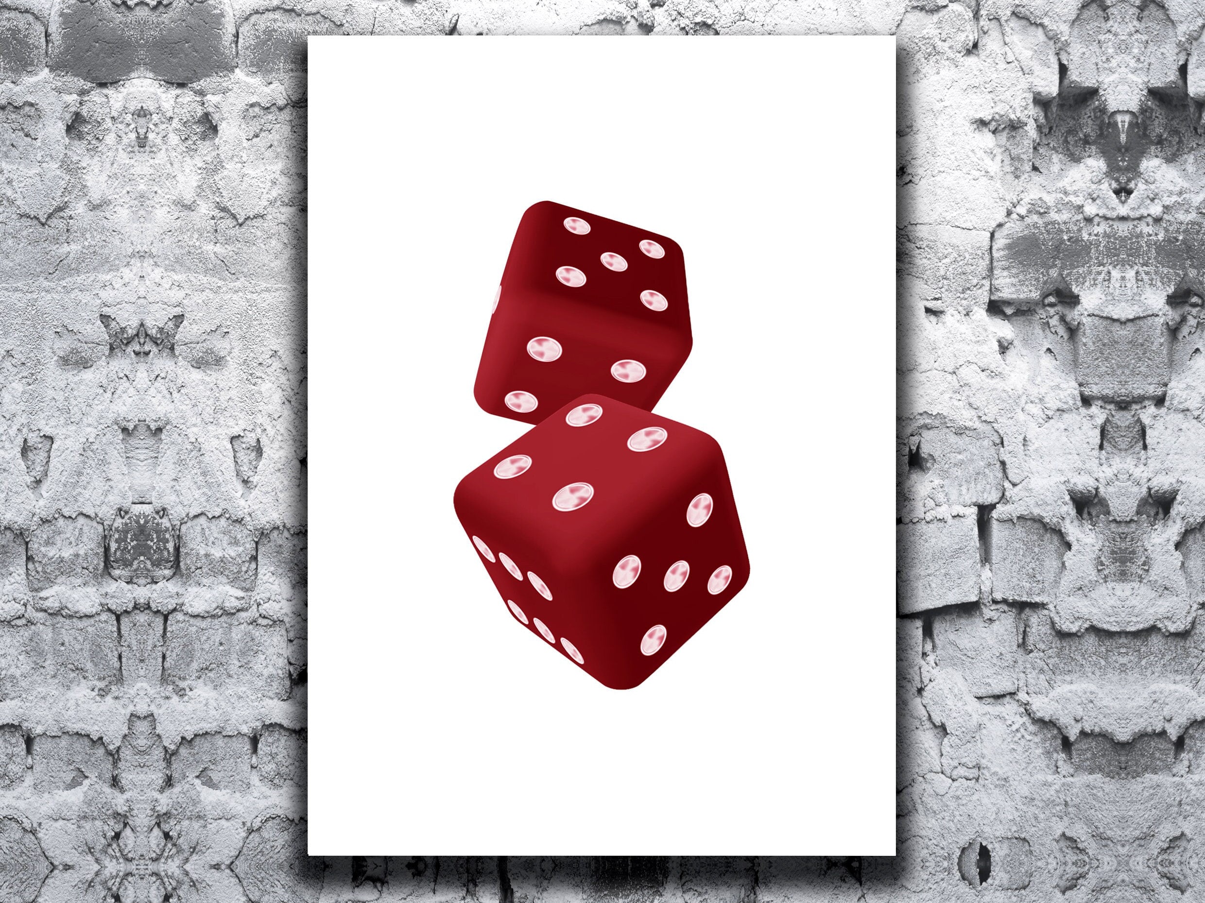 Dice Wall Art, Dice Print, Dice Poster Retro Dice Roll, Dice Quirky ...