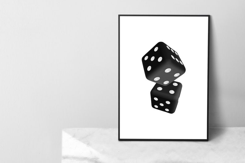 Dice Wall Art, Dice Print, Dice Poster Retro Dice Roll, Dice Quirky ...