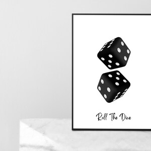 Dice Wall Art, Dice Print, Dice Poster Retro Dice Roll, Dice Quirky ...