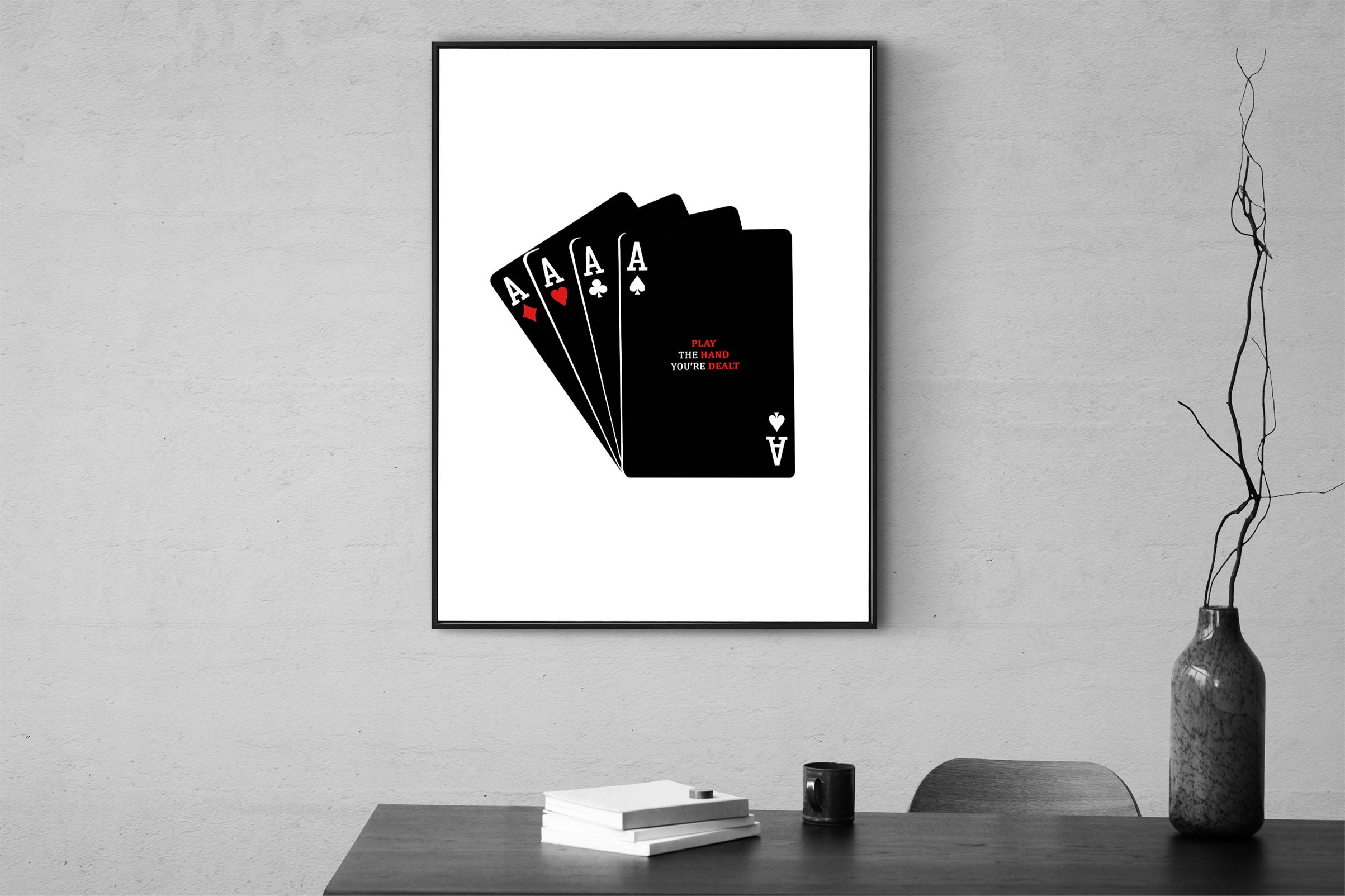 Playing Cards Wall Art Playing Cards Wall Art Print Cards - Etsy