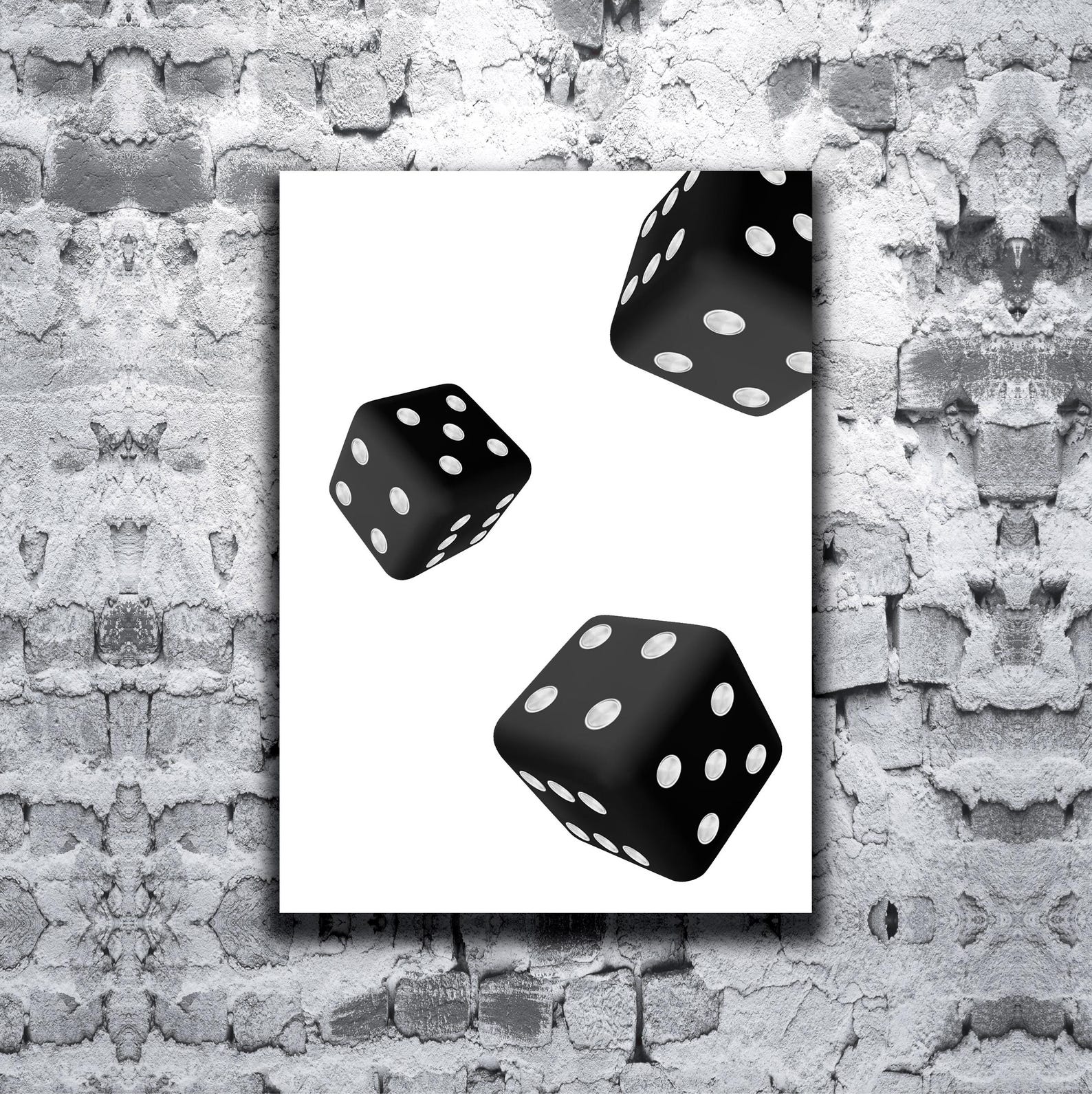 Dice Wall Art, Dice Print, Dice Poster Retro Dice Roll, Dice Quirky ...
