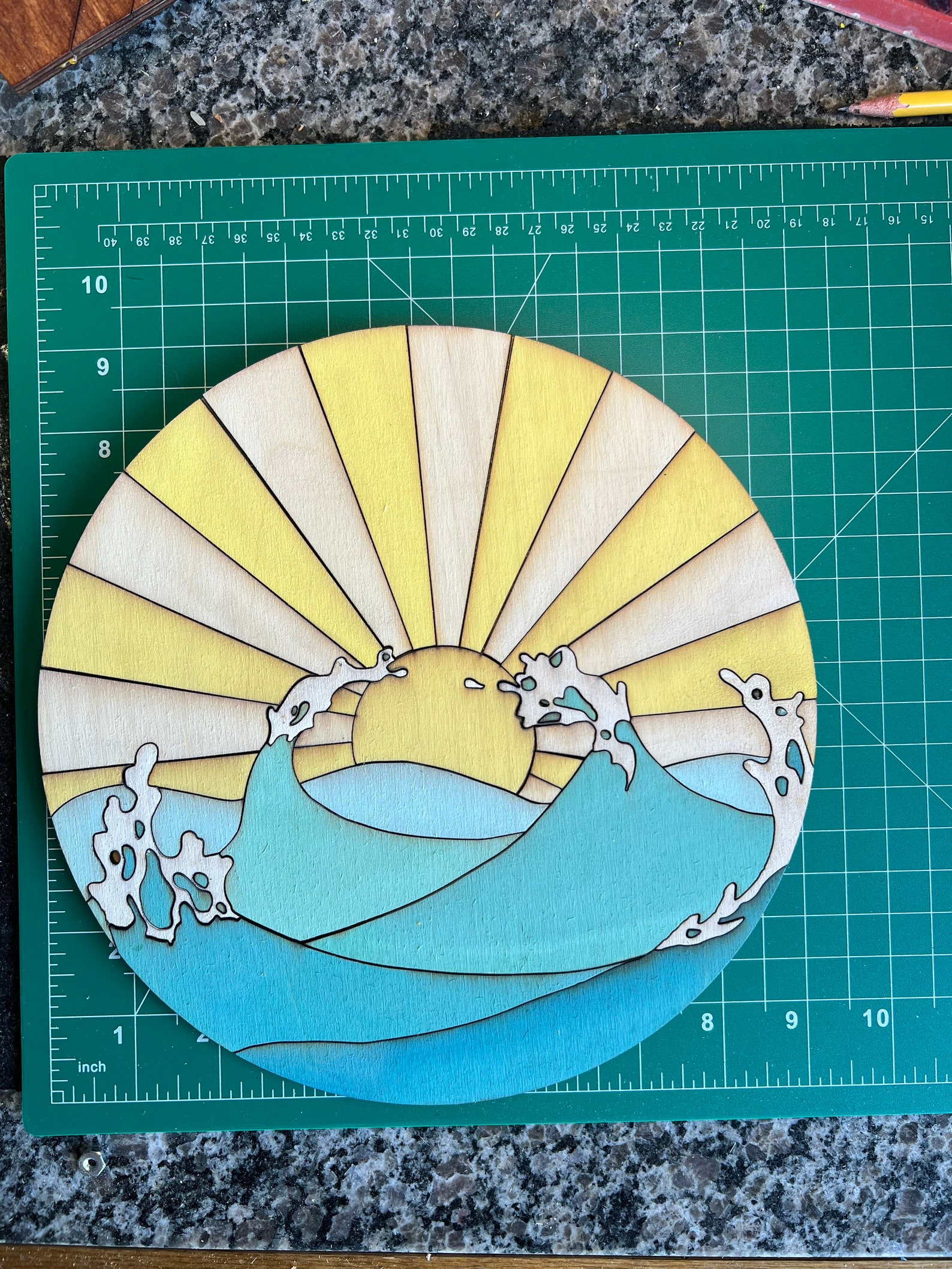 Sunrise Over the Ocean - Laser Cut Art Piece - Etsy