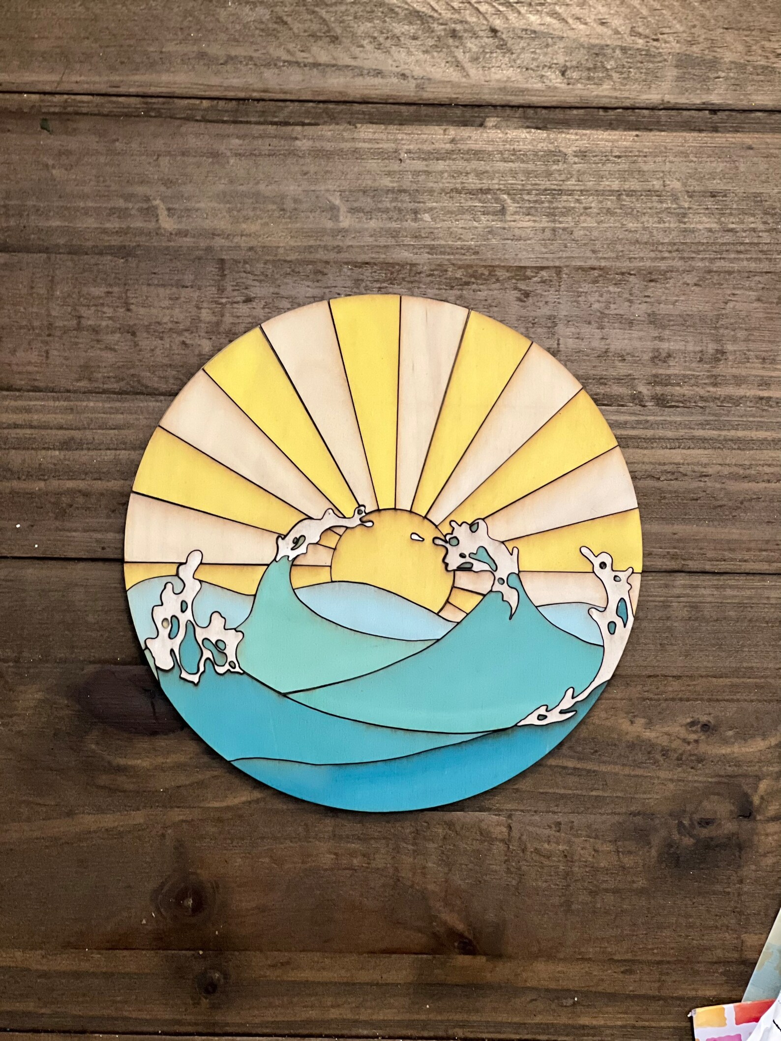 Sunrise Over the Ocean - Laser Cut Art Piece - Etsy