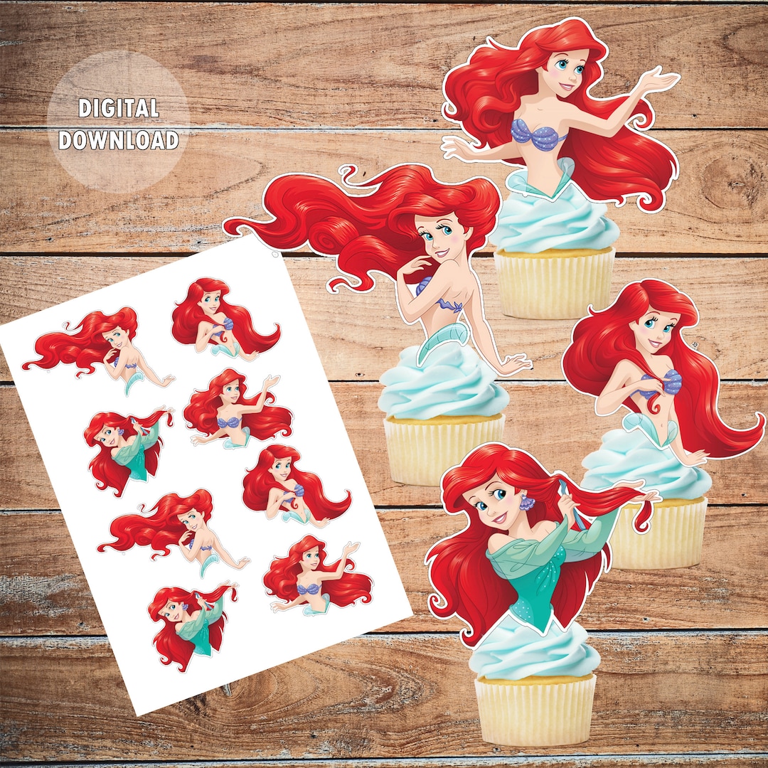 Little Mermaid Ariel Printable Cupcake Toppers - Etsy