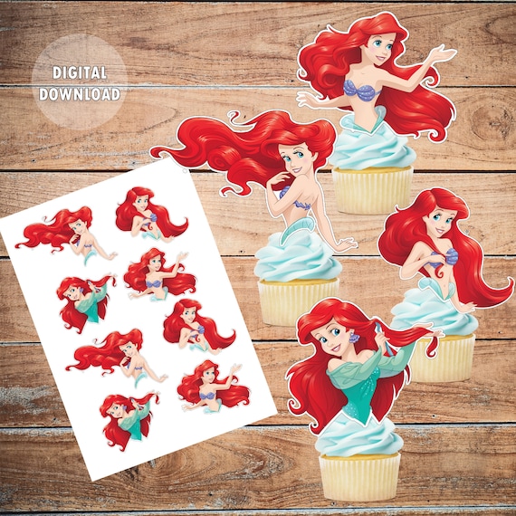 Little Mermaid Ariel Printable Cupcake Toppers - Etsy