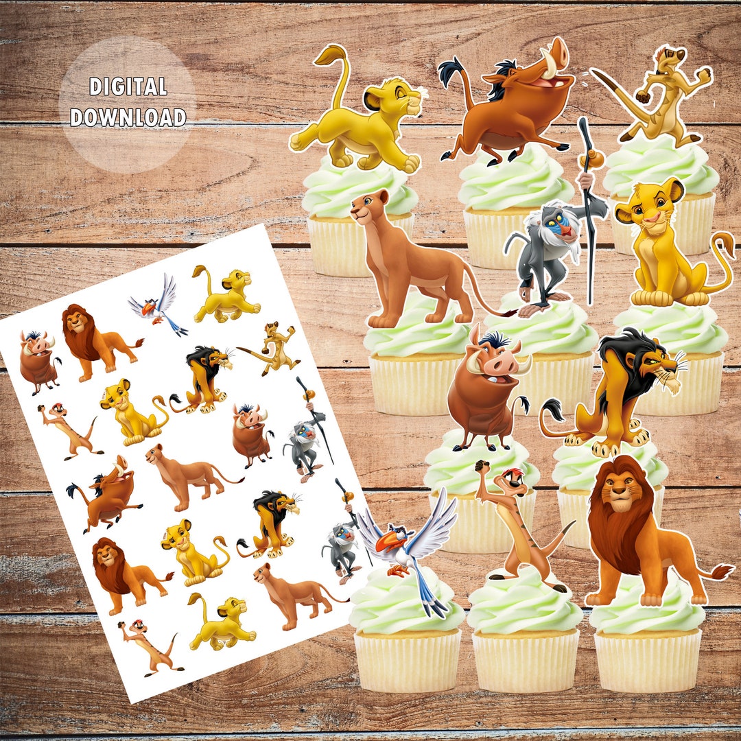 Lion King Cupcake Toppers, Digital Download, Timon and Pumbaa Cupcake ...