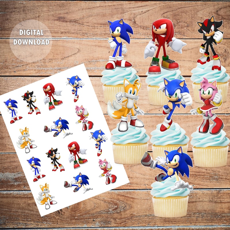 Sonic Cupcake Decorations - Etsy