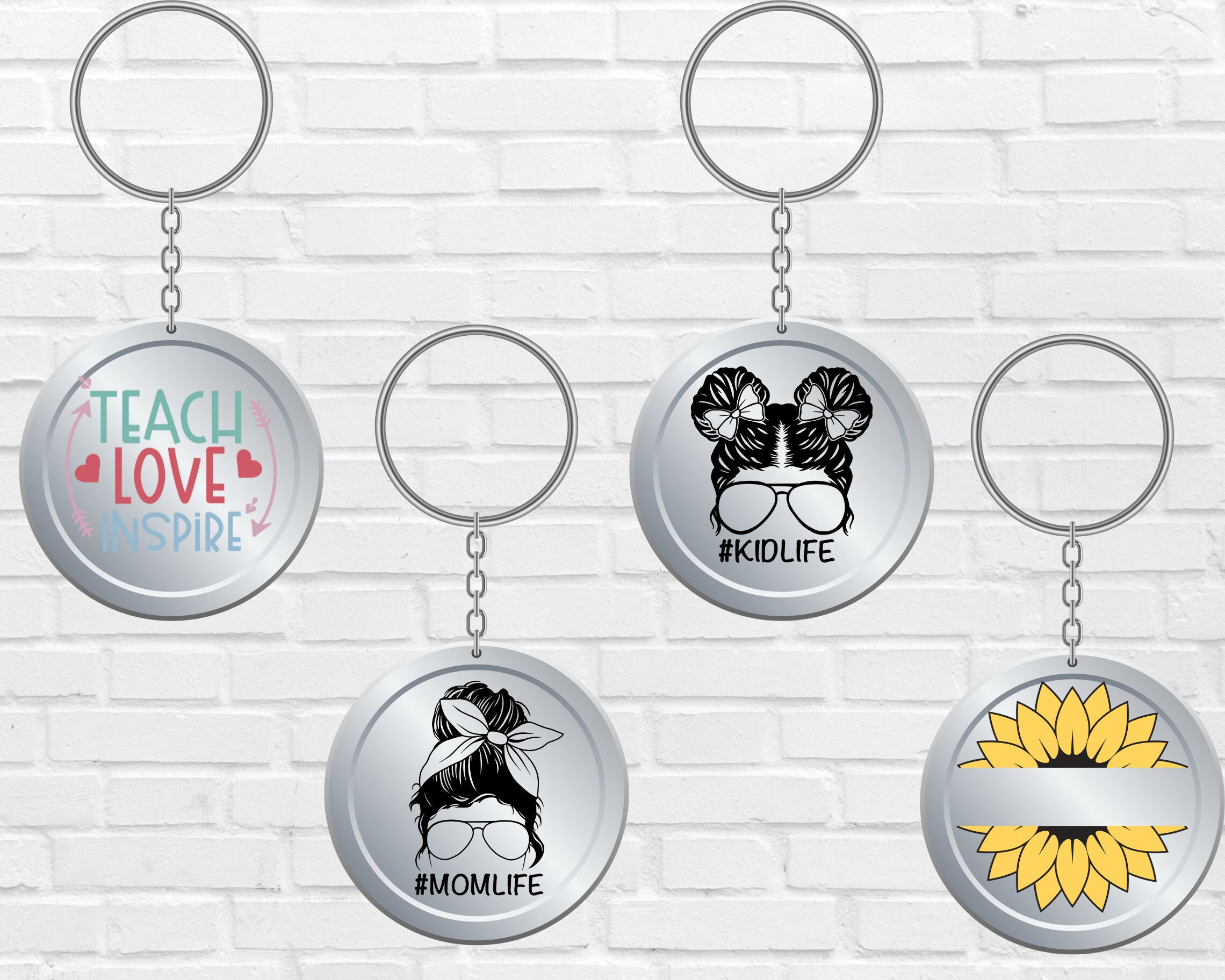 Keychain Svg, Keychain Svg Bundle, Round Keychain Svg, Keychain Svg ...