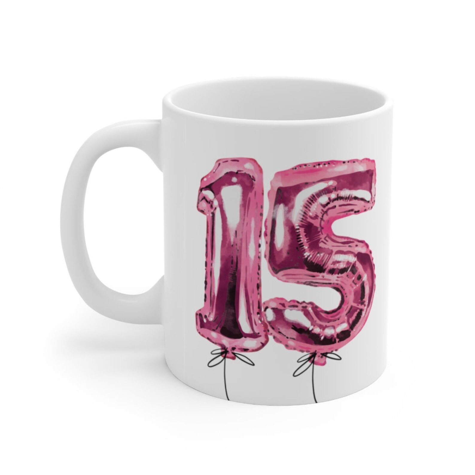 15th Birthday Cup, 15th Birthday Mug, 15th Birthday Gift Idea, Co ...
