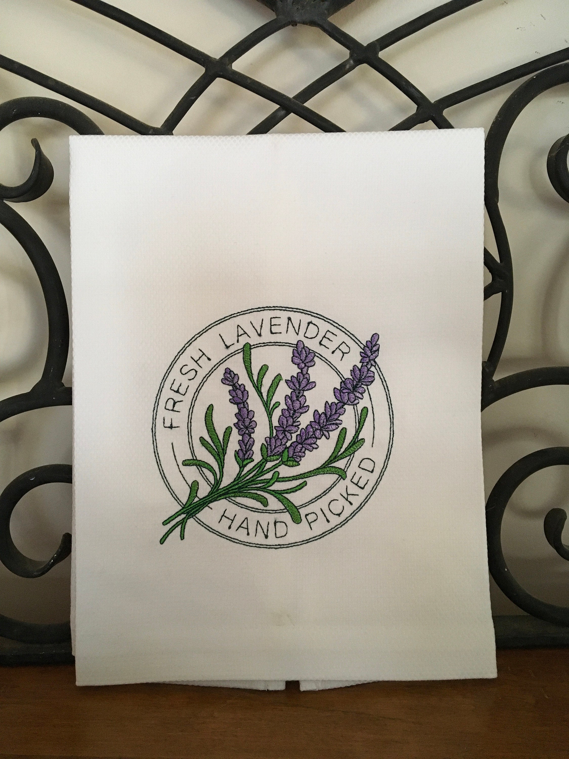 Lavender Sprig Tea Towel, Spring Tea Towel, Kitchen Towel/ Guest Towel ...