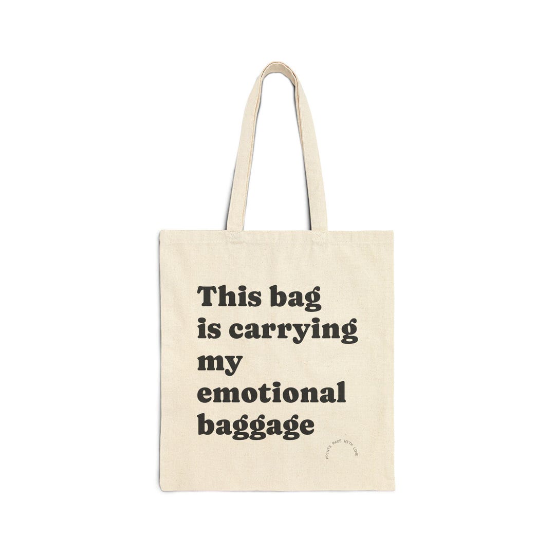 Emotional Baggage Canvas Tote Bag: Funny Reusable Shopping Bag - Etsy