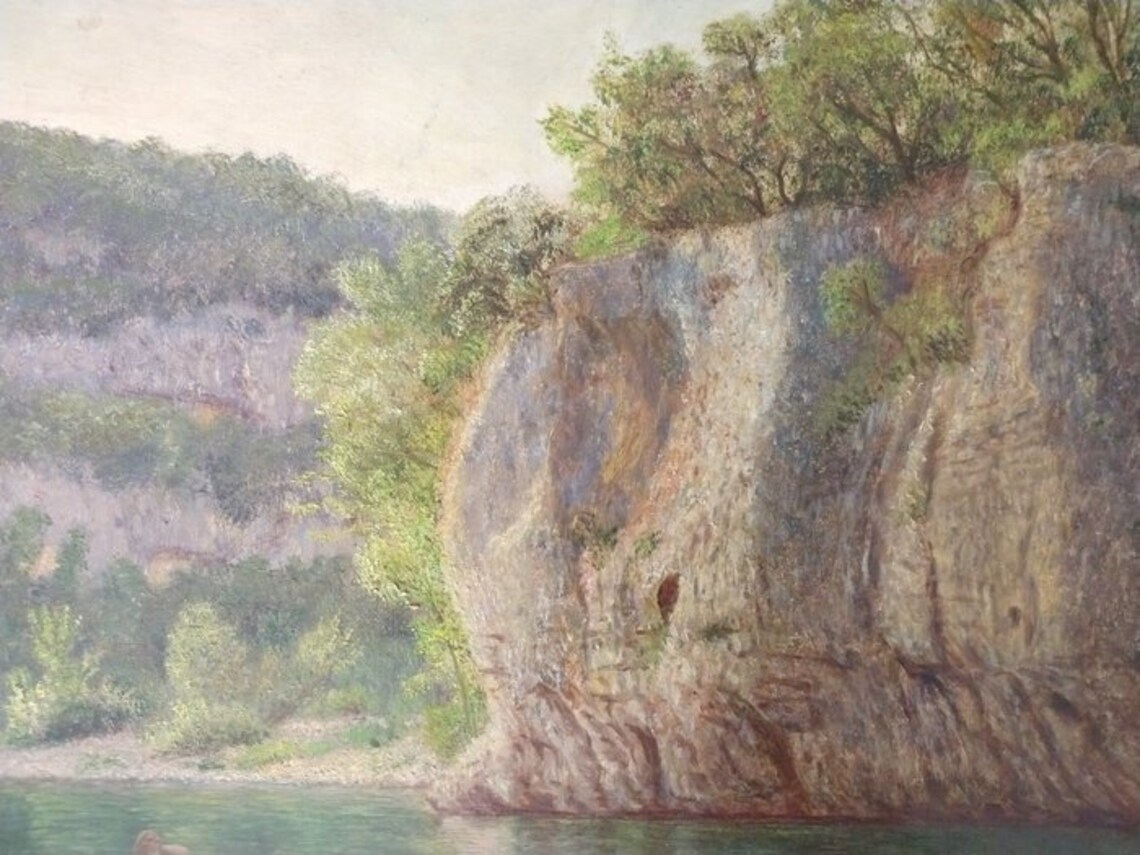 Brian Babinski (20th Century) - Realistic Mountainous River Landscape ...