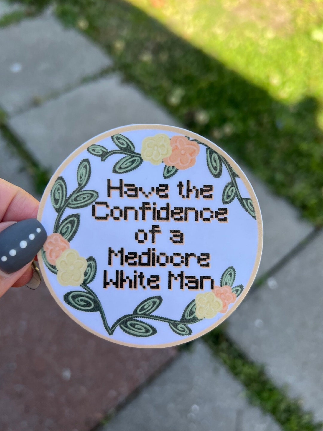 Mediocre White Man Sticker | Cross-stitch Look - Etsy