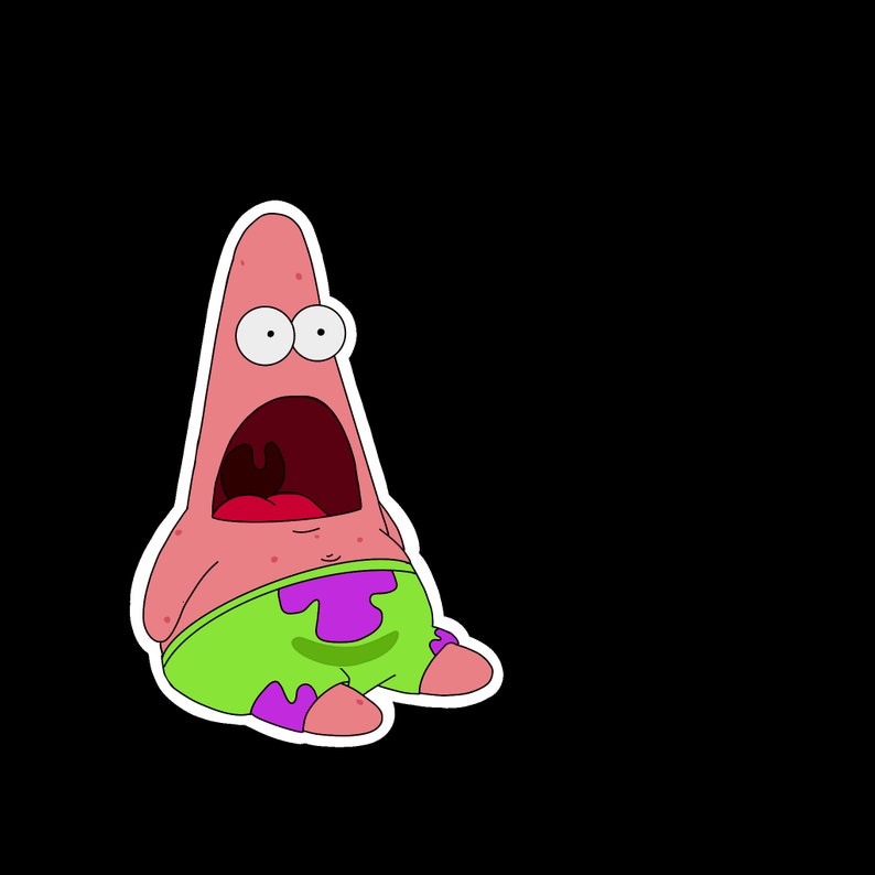 Shocked Spongebob/ Patrick Sticker Set - Etsy