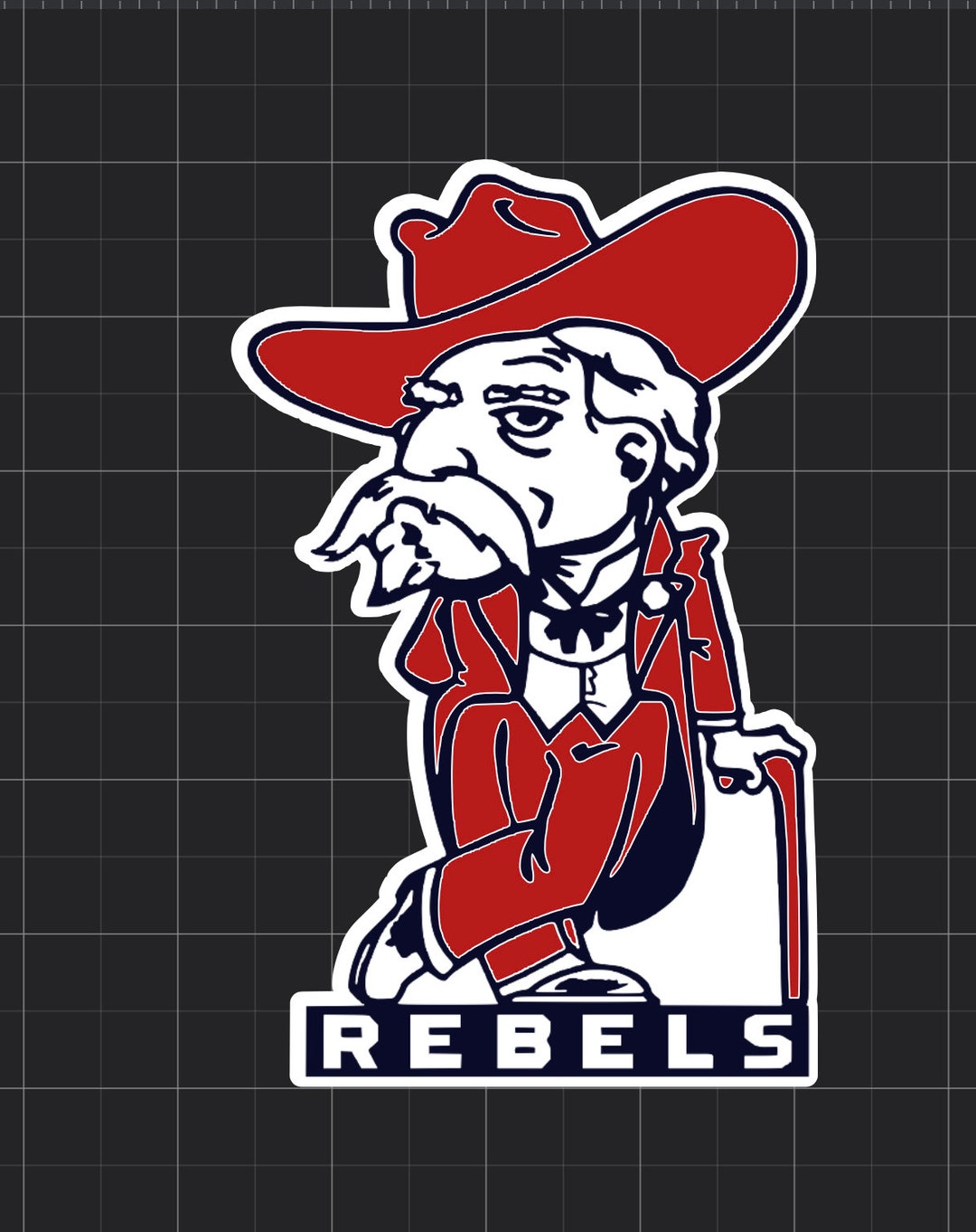 Ole Miss Rebelman Inspired Vinyl Car Decal- 6” - Etsy