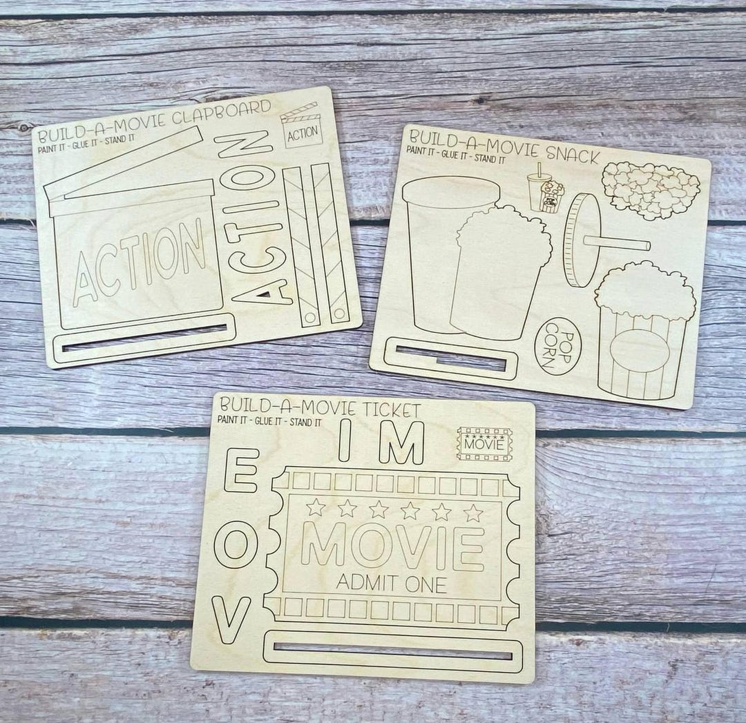 Movie Night DIY Kids Pop-out Digital Download Cut File - Etsy