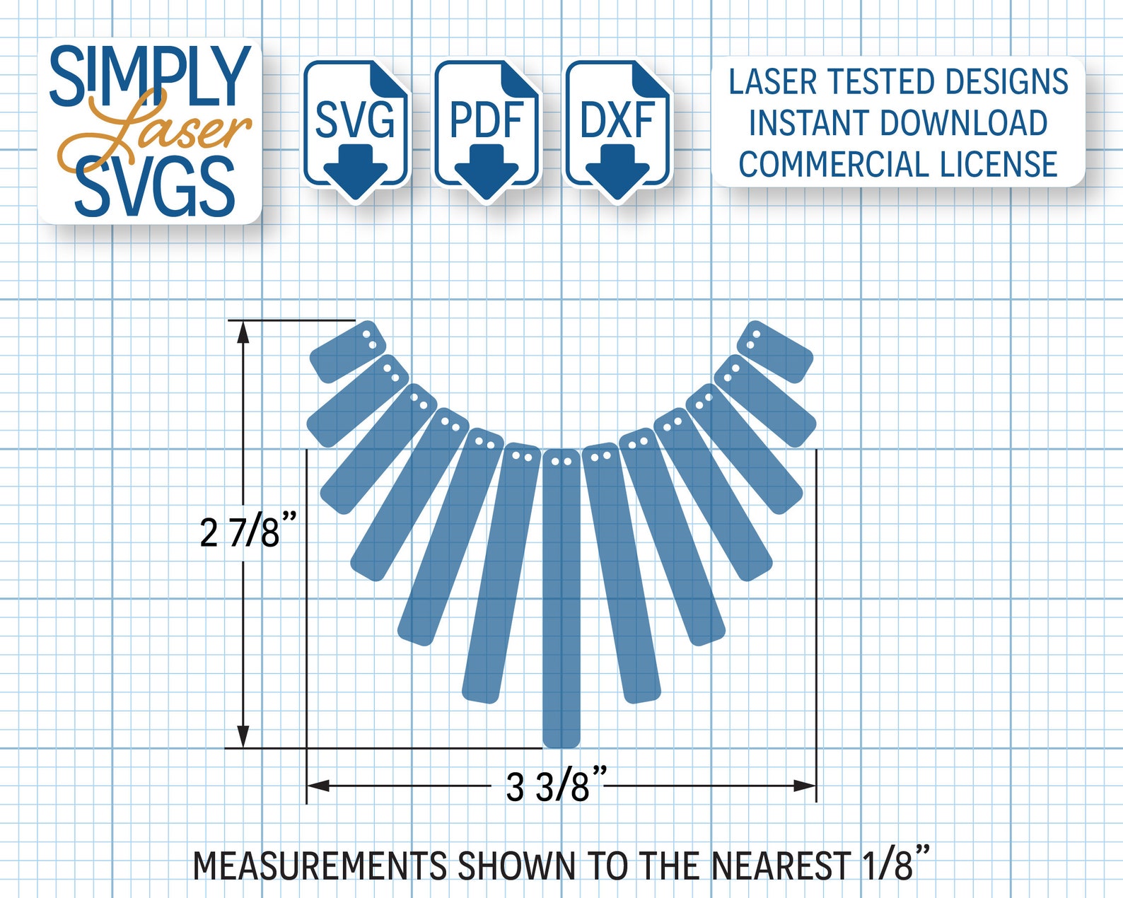 Gradient Bar Necklace SVG, Laser Cut Necklace File, Modern Geometric ...
