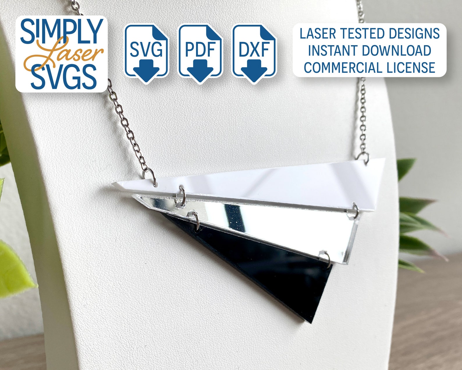 Gradient Triangle Necklace SVG Laser Cut Necklace File - Etsy