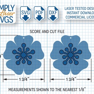Layered Cherry Blossom Earring SVG, Spring Earring SVG, Floral Laser ...