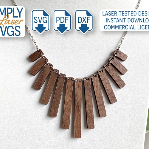 Gradient Bar Necklace SVG Laser Cut Necklace File Modern - Etsy