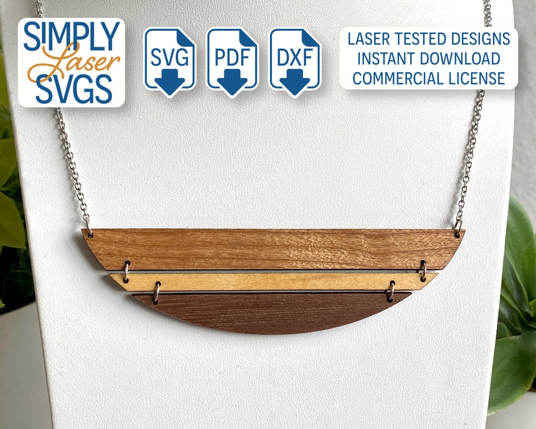 Gradient Arc Necklace SVG, Laser Cut Necklace File, Modern Geometric ...