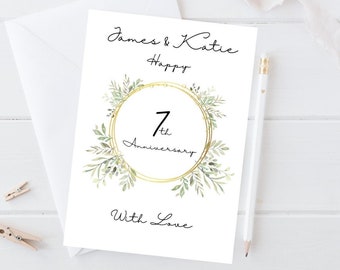 Seventh Wedding Card - Etsy