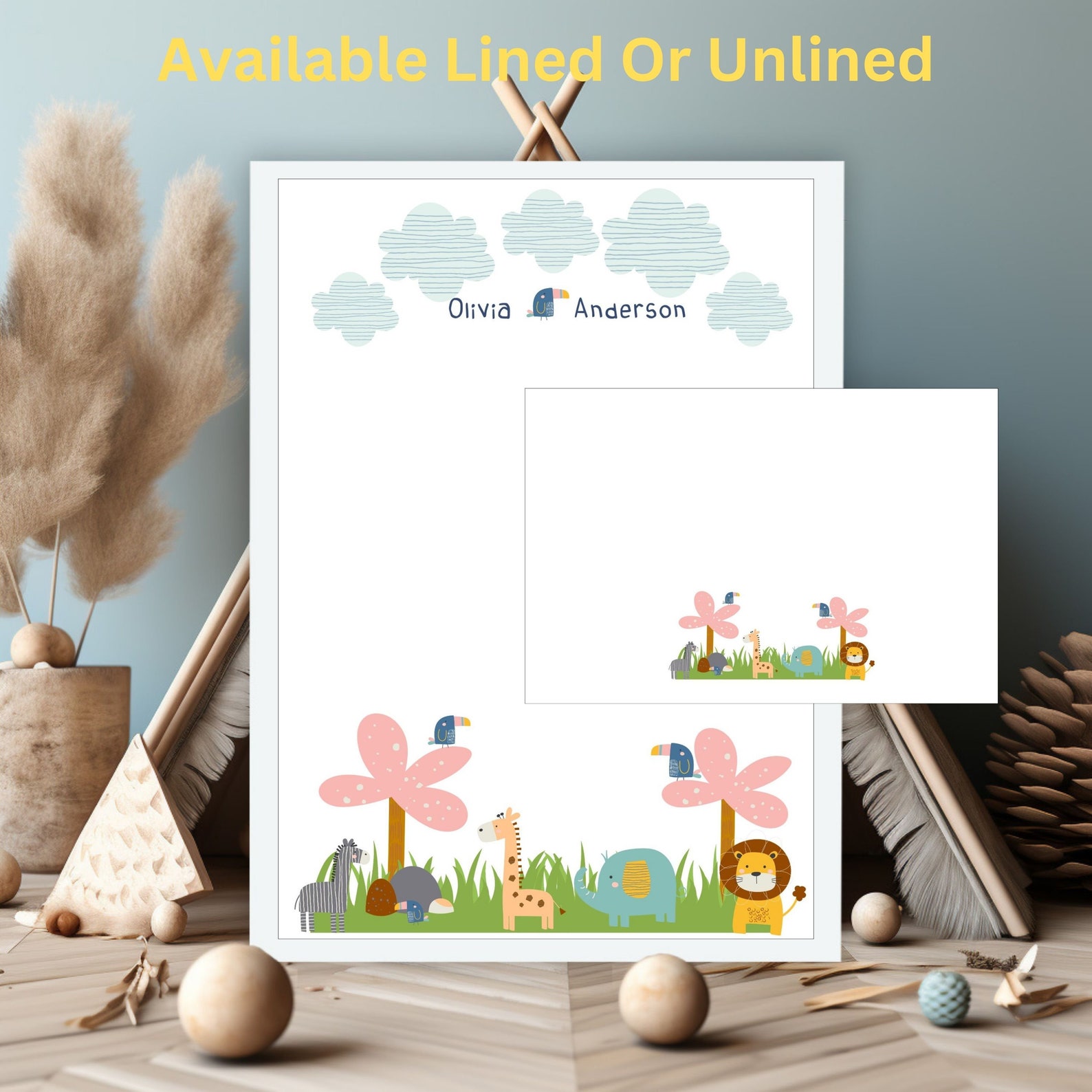 Children's Writing Paper, Cute Animal Design Stationery for Kids ...