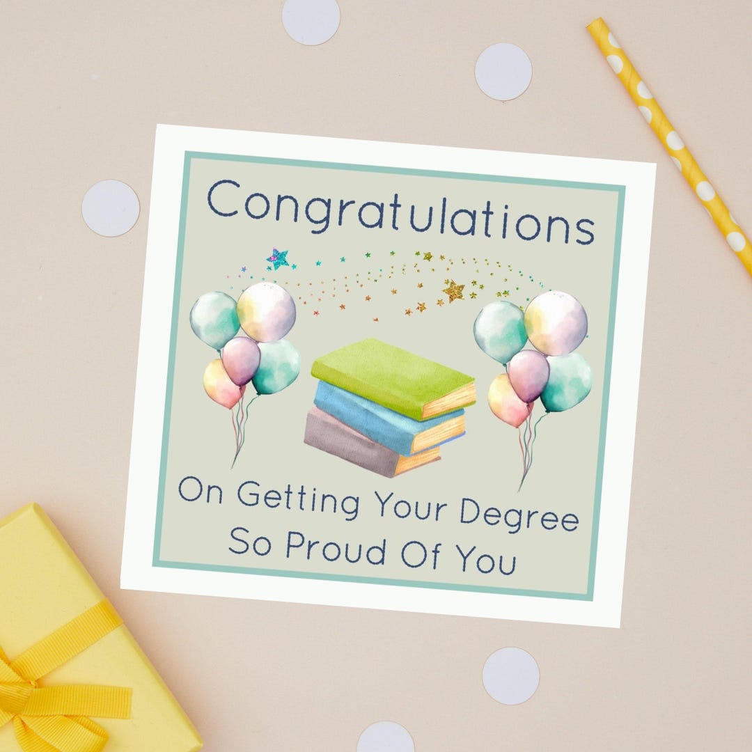 Degree Congratulations Card: Well Done, Proud of You - Etsy